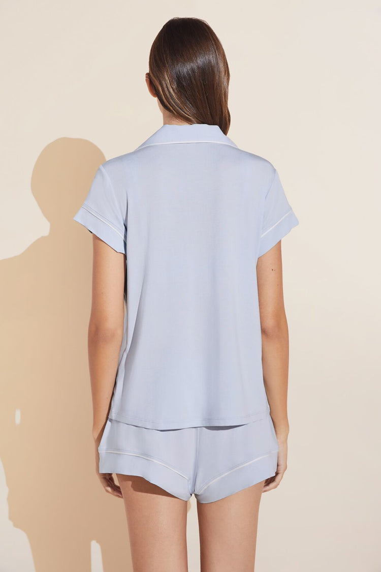 Gisele TENCEL™ Modal Relaxed Short PJ Set - Ice Blue/Ivory - Eberjey